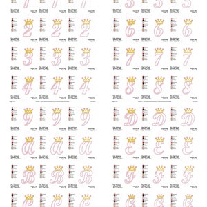 Princess Crown Cursive Script Applique Alphabet Monogram Font Machine ...