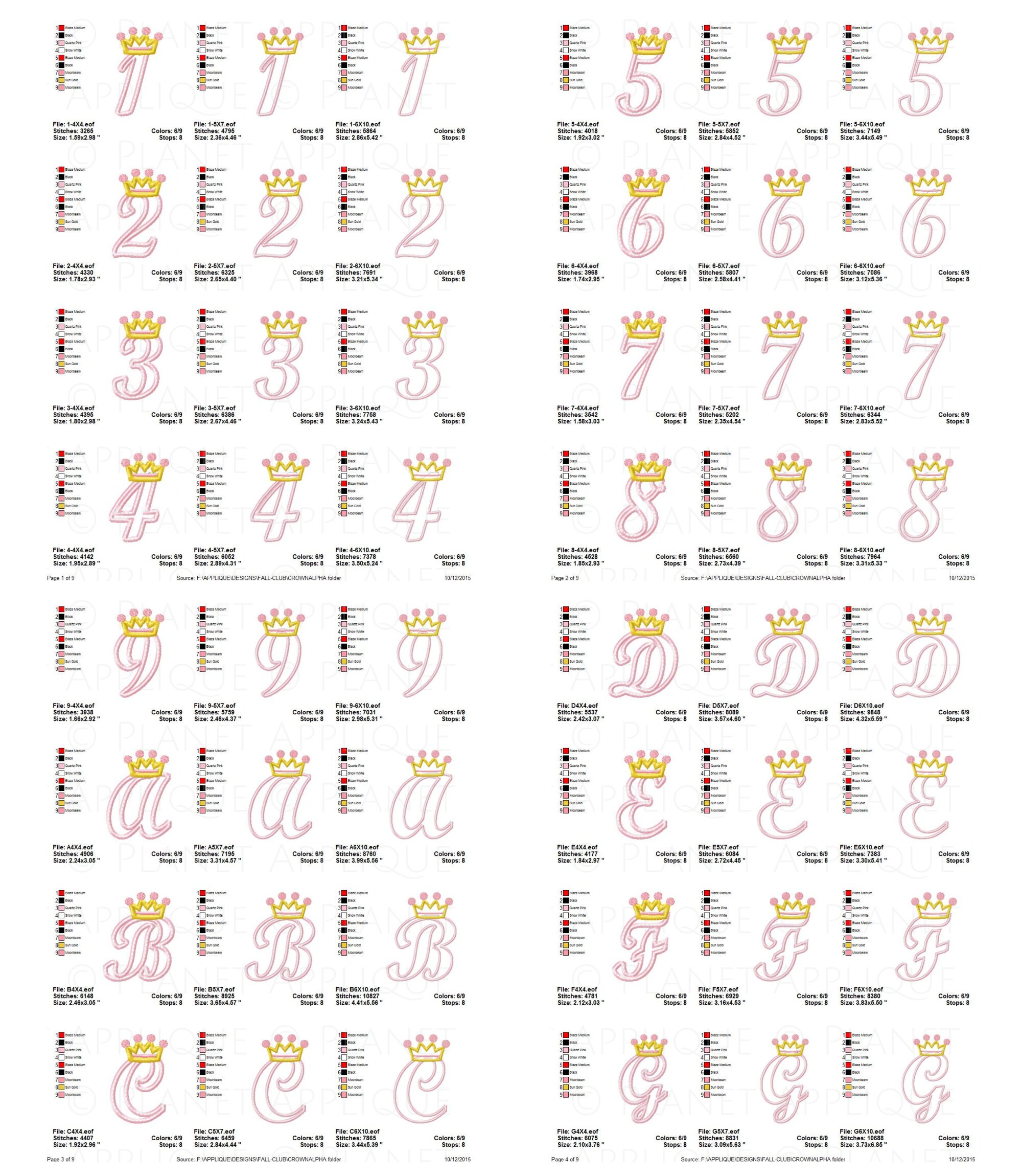 Princess Crown Cursive Script Applique Alphabet Monogram Font - Etsy