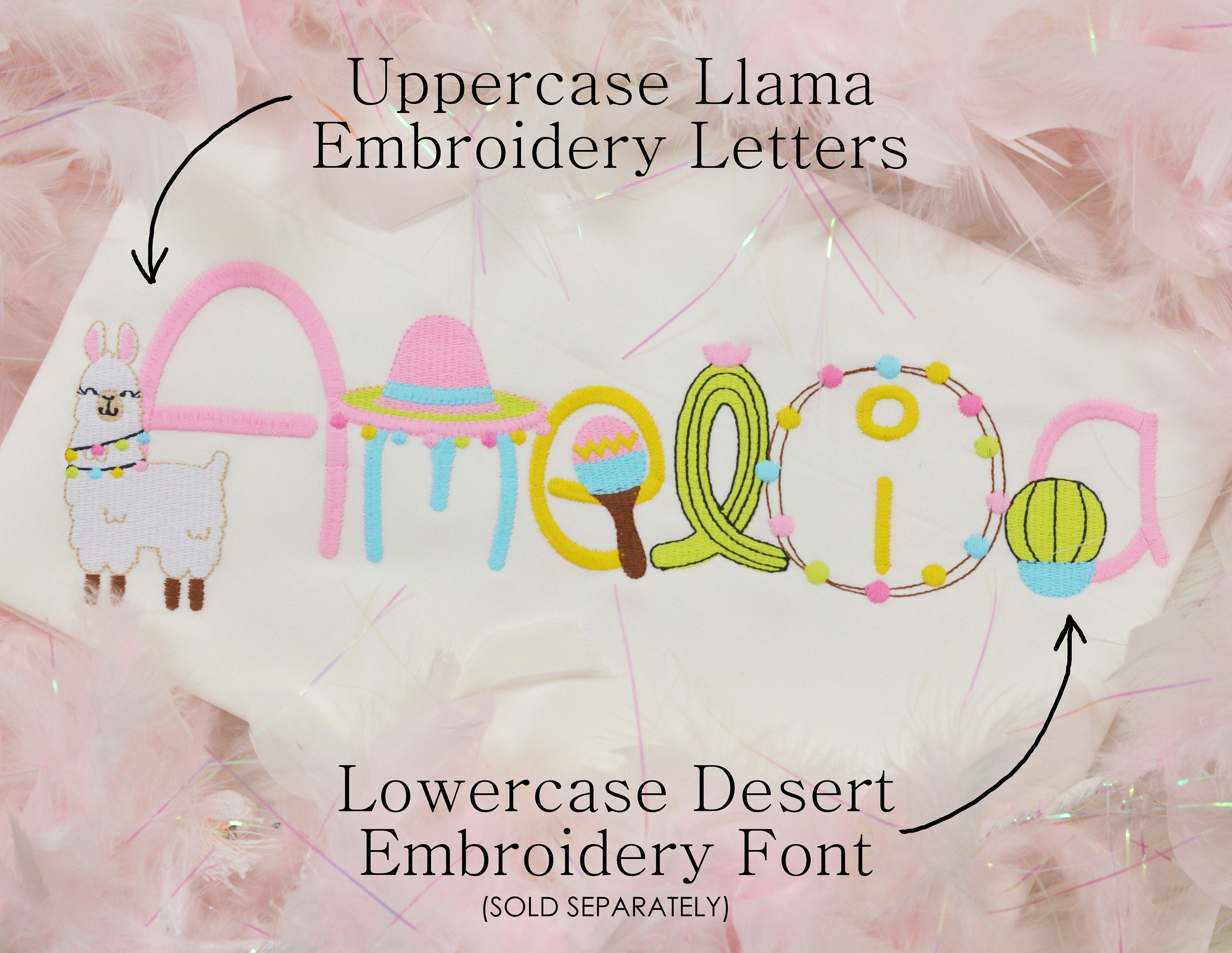 Llama Uppercase Monogram Font Alphabet Machine Embroidery Designs ...