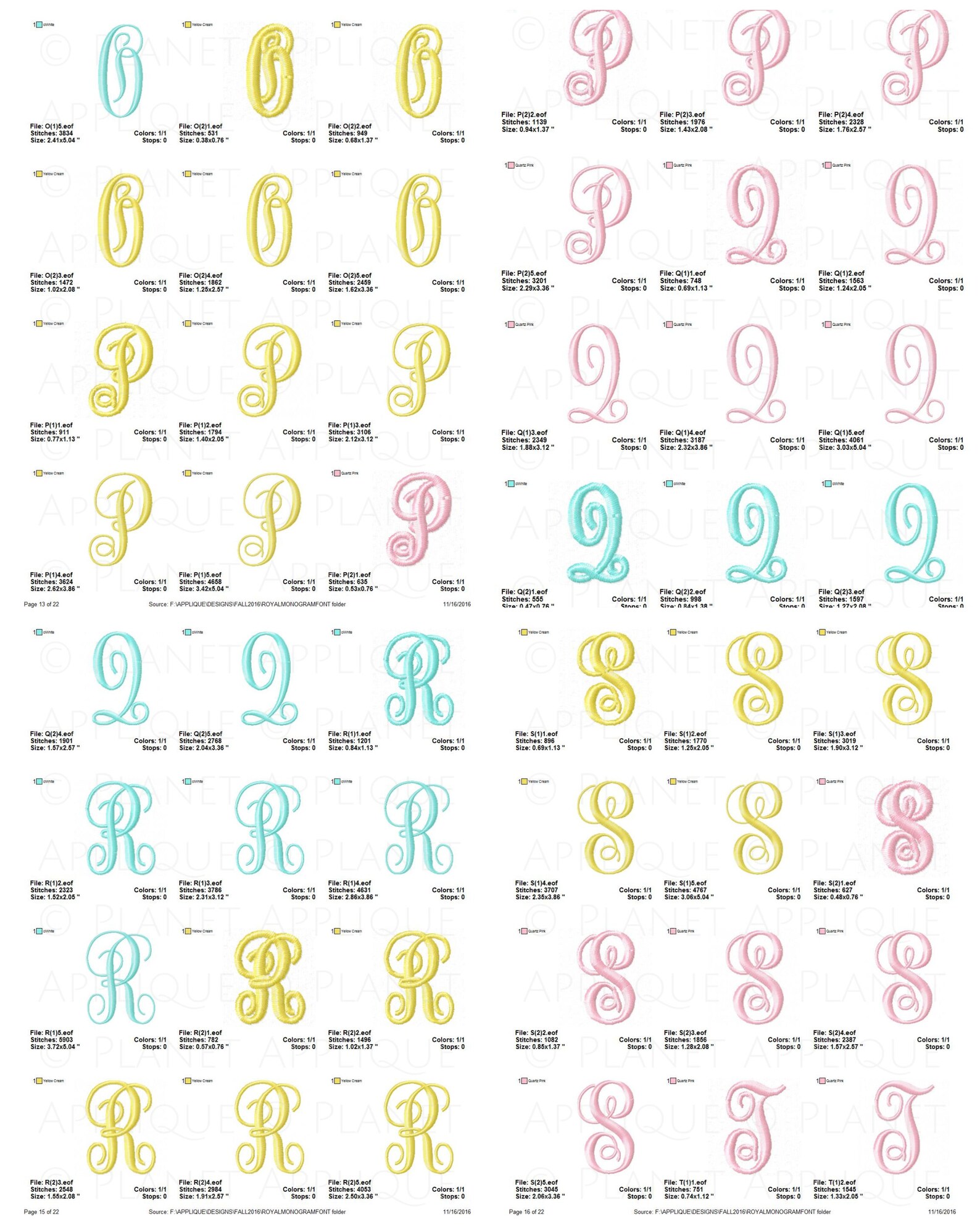 Royal Cursive Script Fancy Three Letter Monogram Font Machine - Etsy