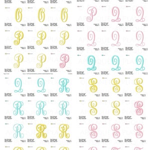 Royal Cursive Script Fancy Three Letter Monogram Font Machine ...