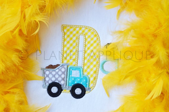 Construction Dump Truck Applique Alphabet Monogram Font | Etsy