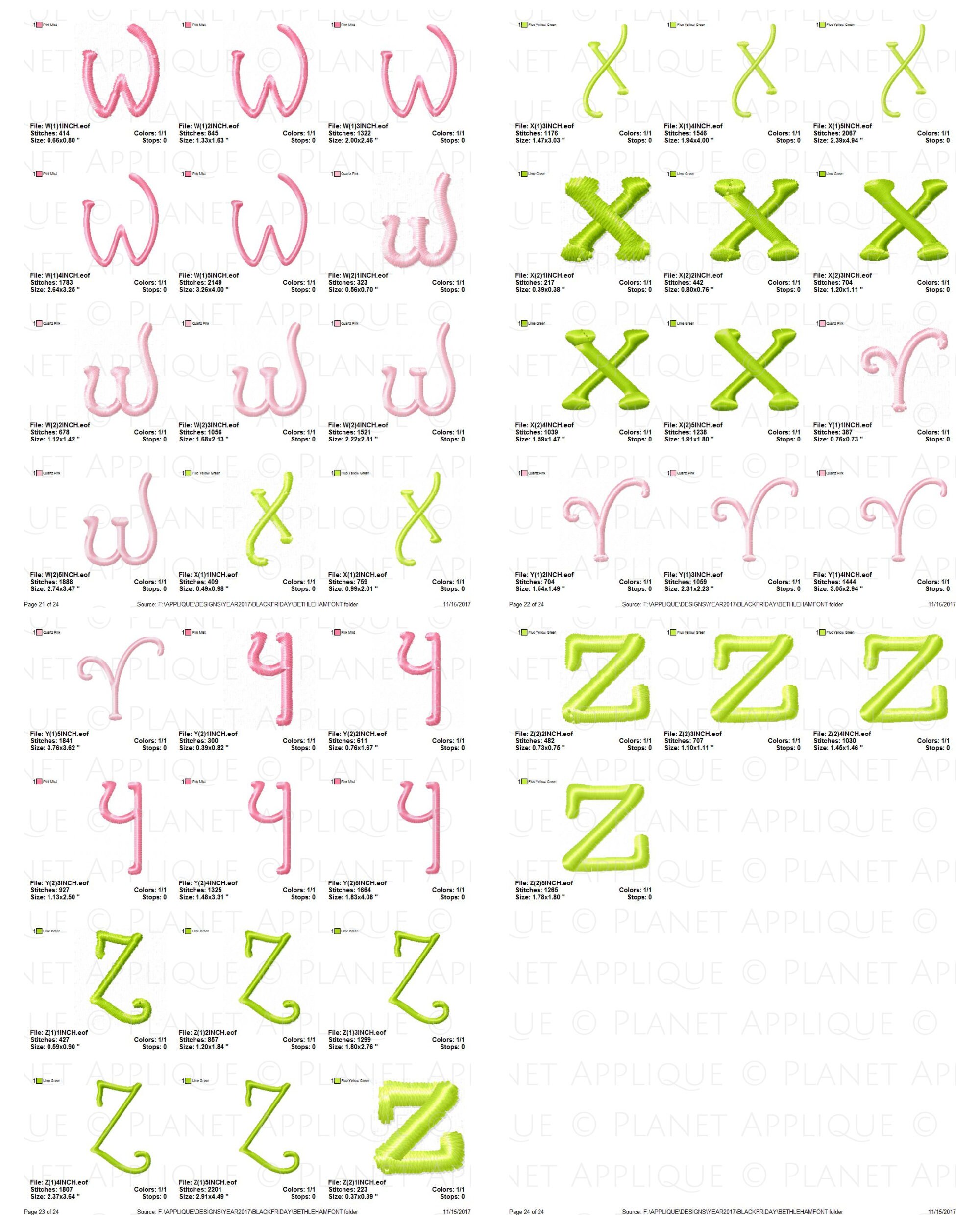 Bethlehem Alphabet Monogram Font Machine Embroidery Designs | Etsy