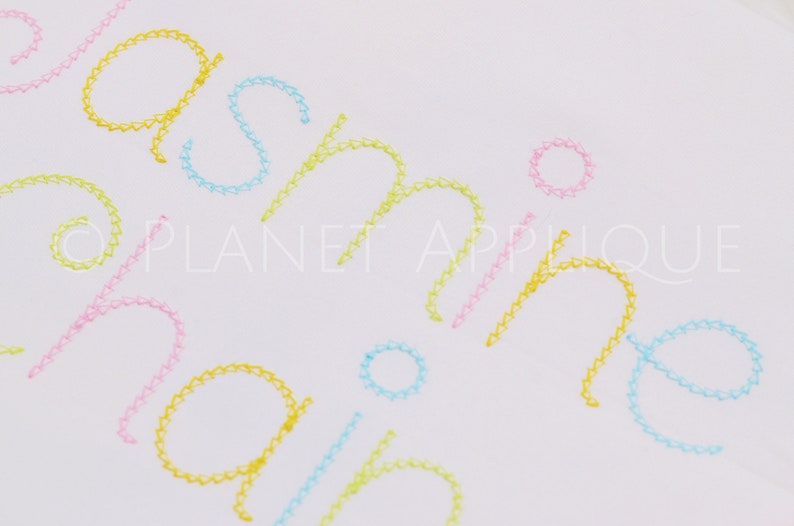 Jasmine Chain Stitch Cursive Script Monogram Font Alphabet - Etsy