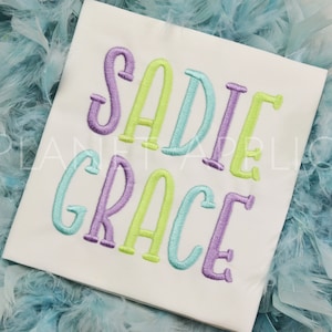 Sadie Monogram Font Alphabet Machine Embroidery Design Plain ...