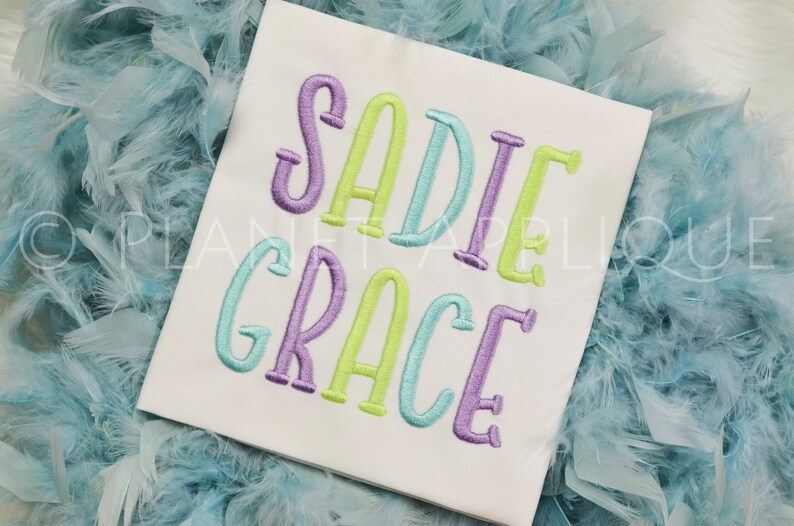 Sadie Monogram Font Alphabet Machine Embroidery Design Plain ...