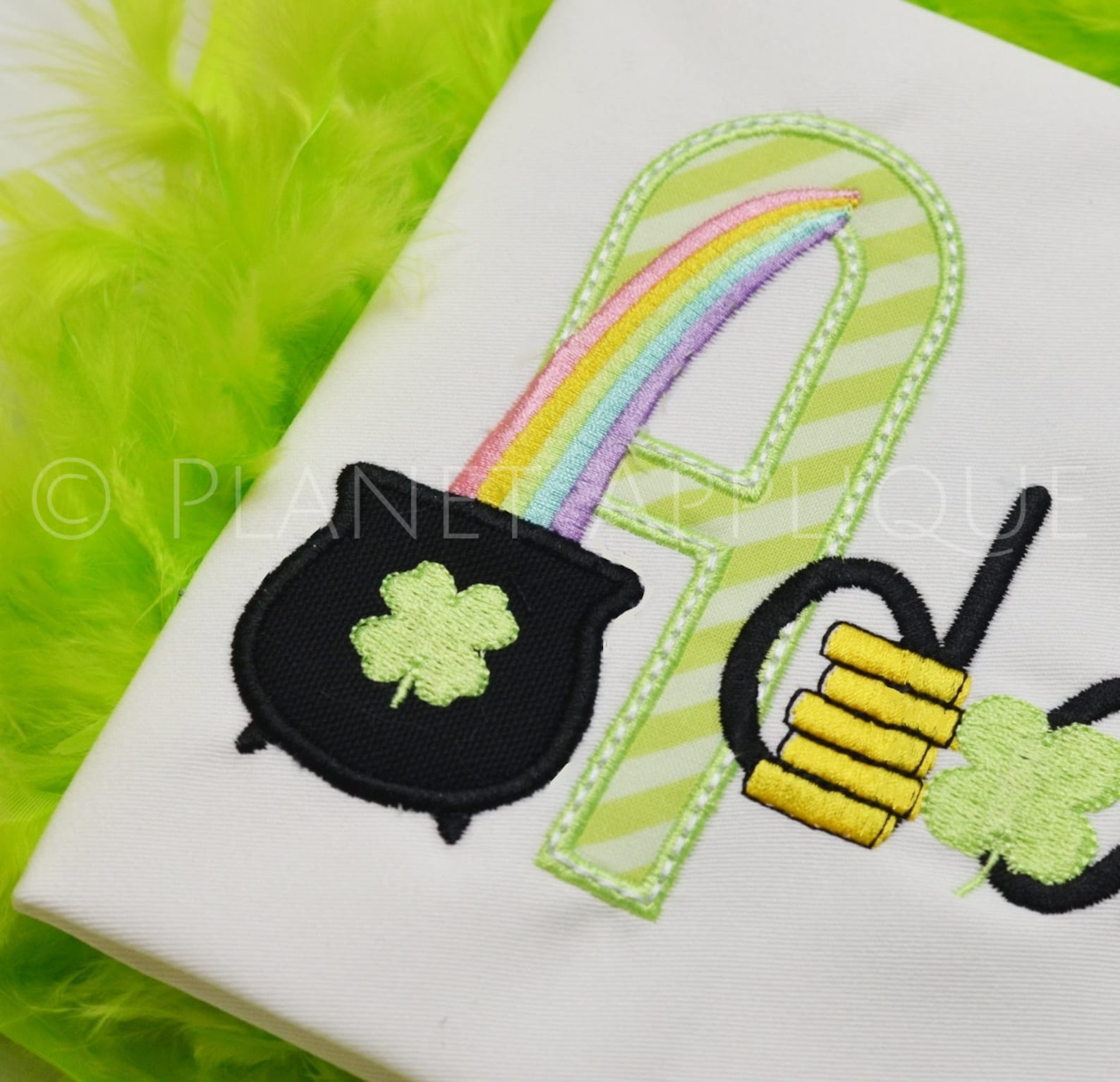 Pot of Gold Applique Alphabet Monogram Font Machine Embroidery Design ...