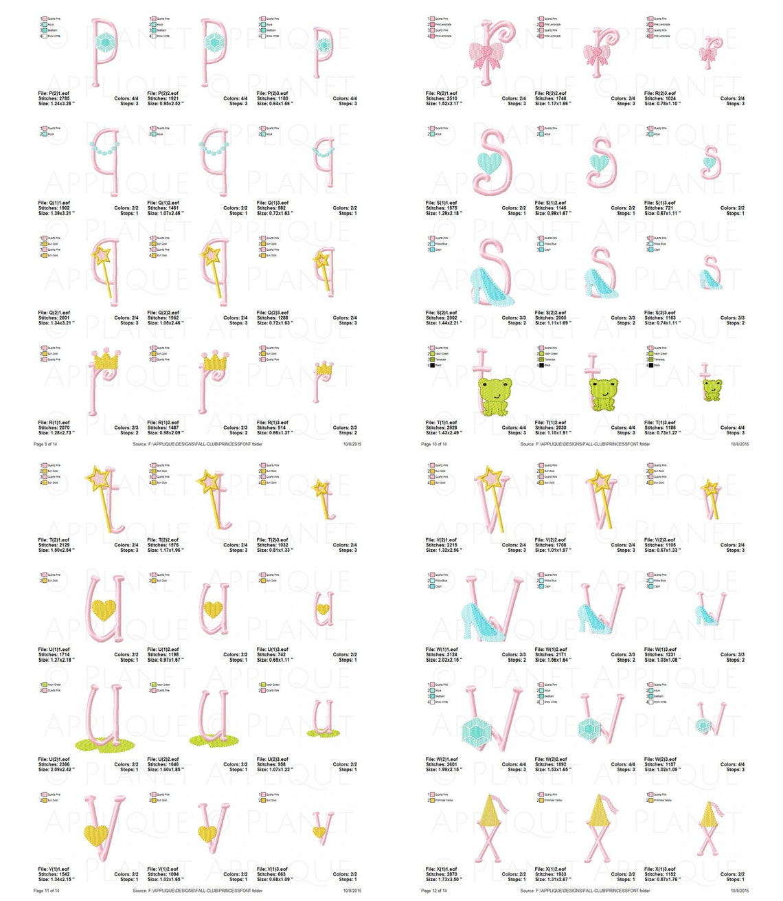 Princess Monogram Font Machine Embroidery Designs Fantasy - Etsy