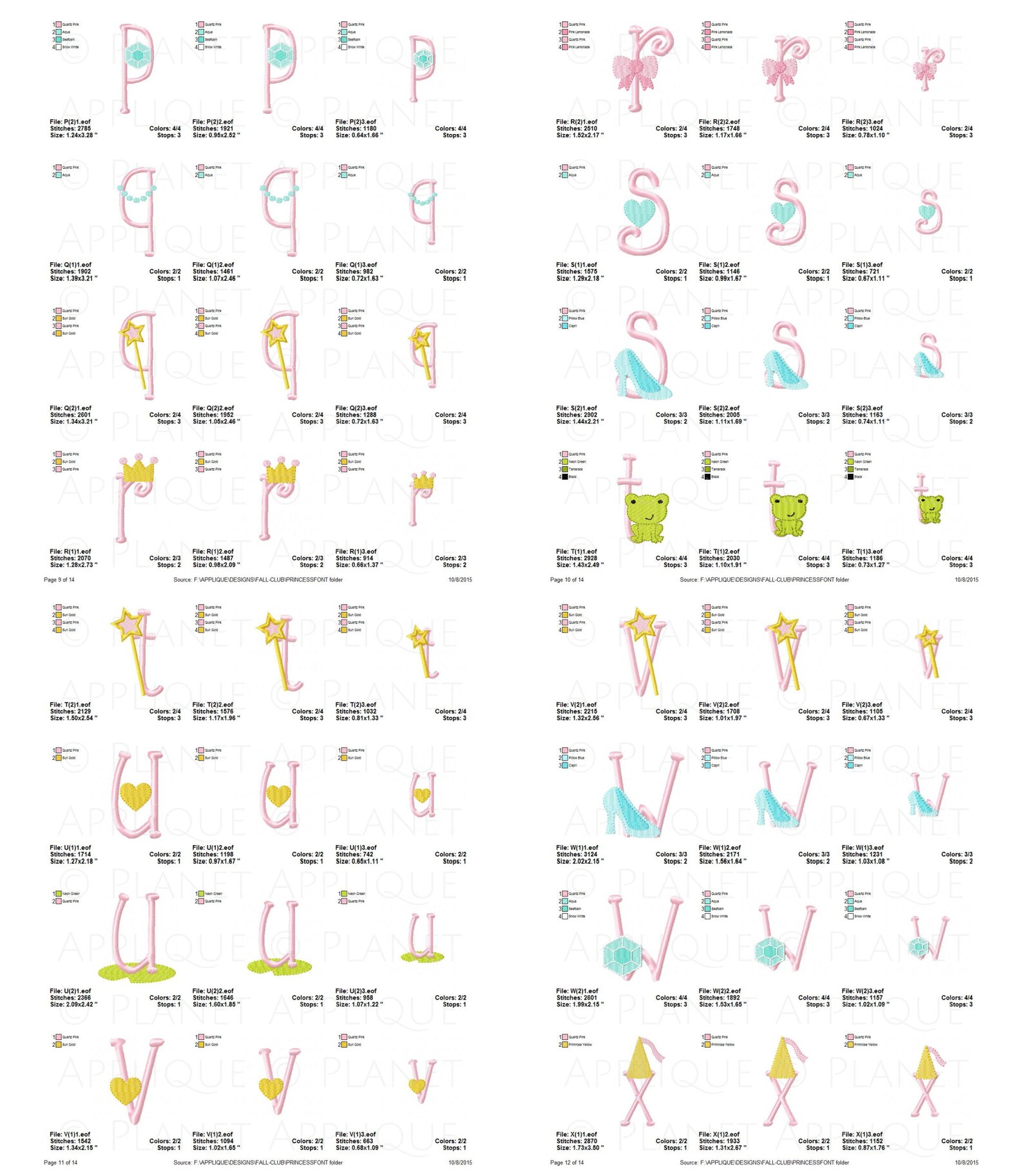 Princess Monogram Font Machine Embroidery Designs Fantasy - Etsy