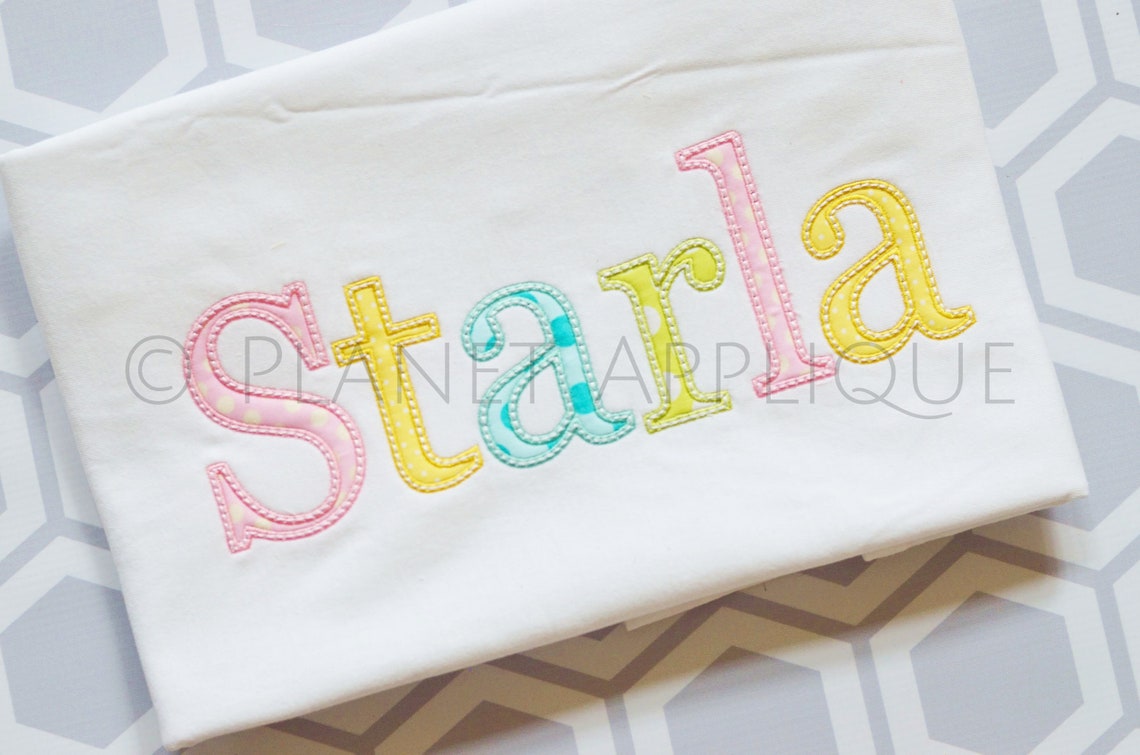 Starla Plain Letter Applique Alphabet Monogram Font Machine - Etsy