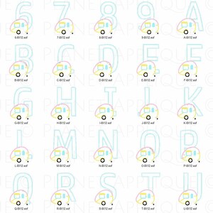 Happy Camper Applique Alphabet Monogram Font Machine Embroidery Design ...
