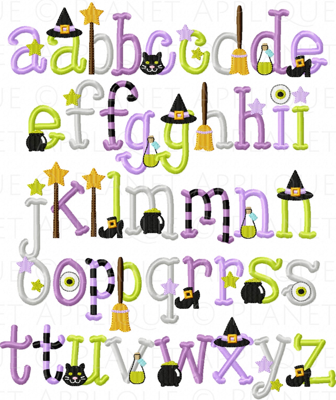 Bewitched Alphabet Halloween Monogram Font Machine Embroidery - Etsy