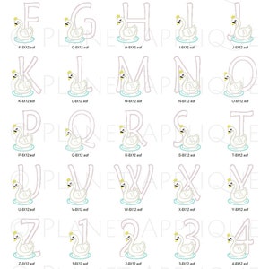 Swan Lake Monogram Font Machine Embroidery Designs - Etsy