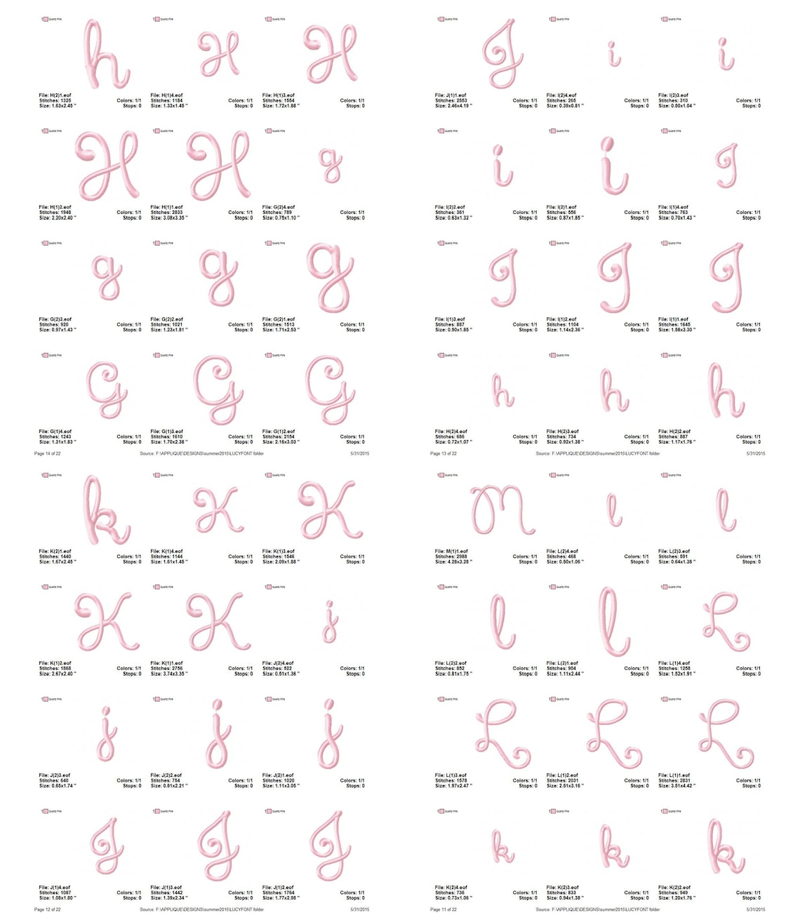 Lucy Monogram Cursive Script Alphabet Font Machine Embroidery - Etsy