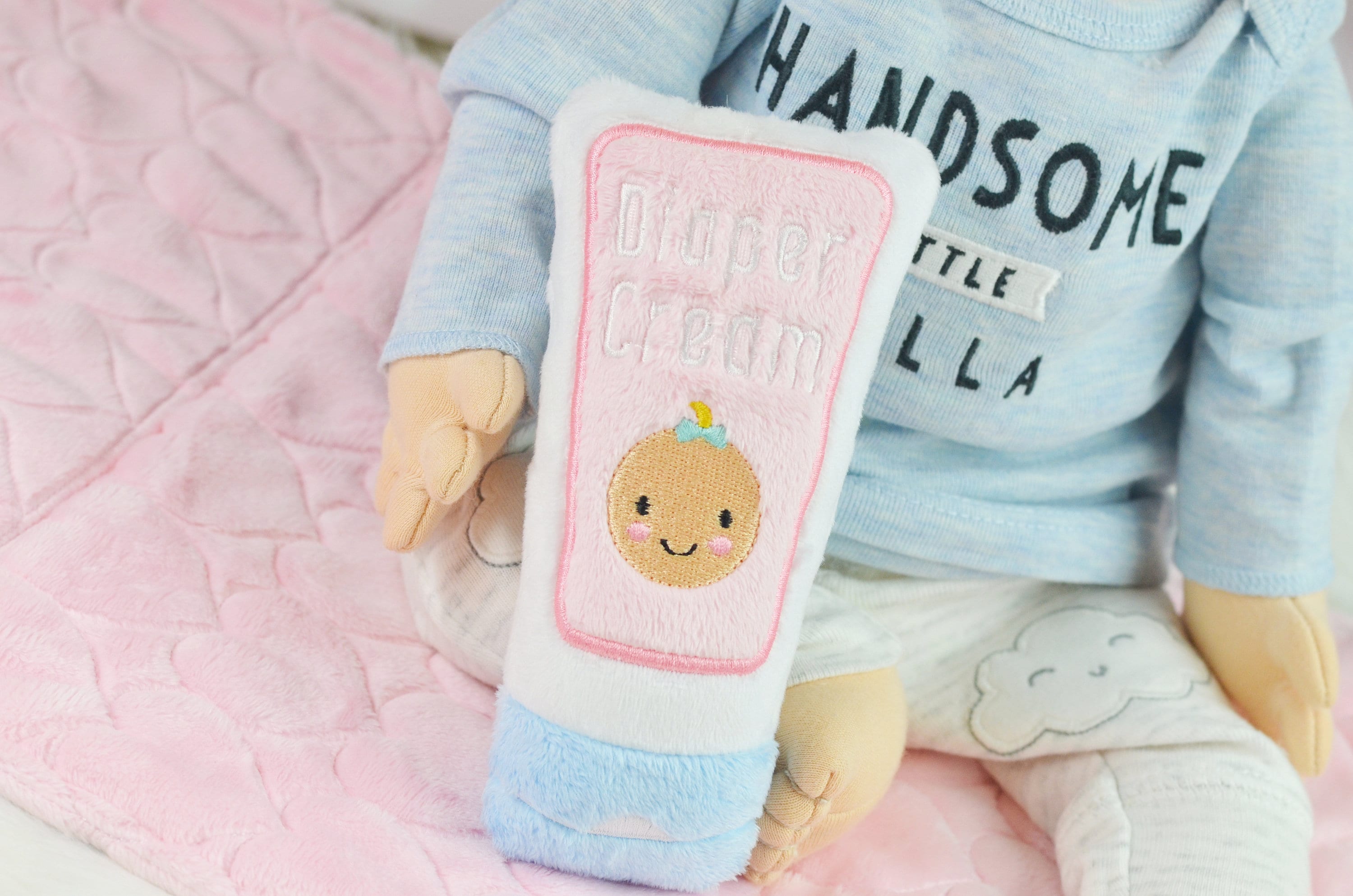 In the Hoop Doll Baby Diaper Nappy Cream Plush Design for - Etsy