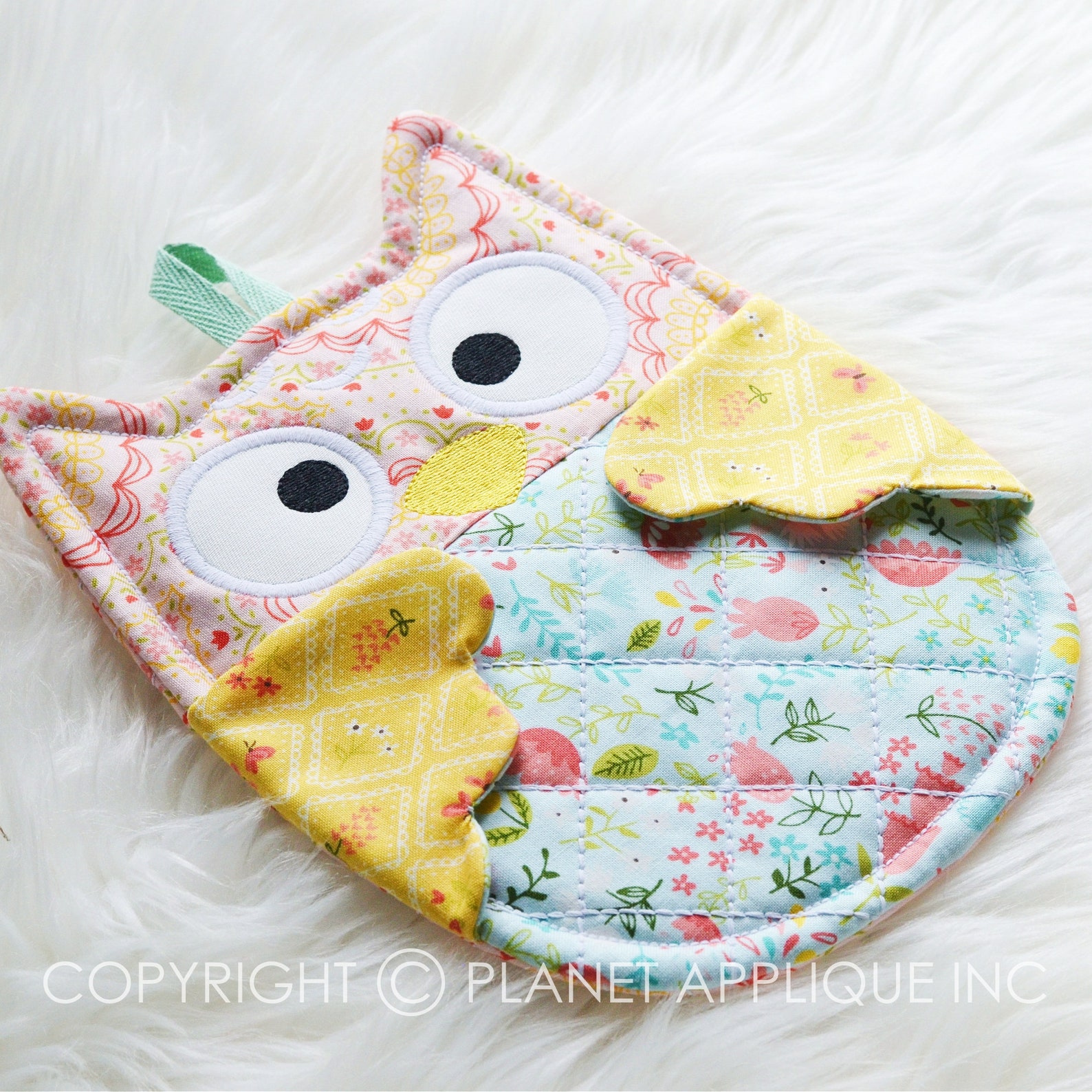 In the Hoop Owl Potholder Mug Rug Design for Machine - Etsy