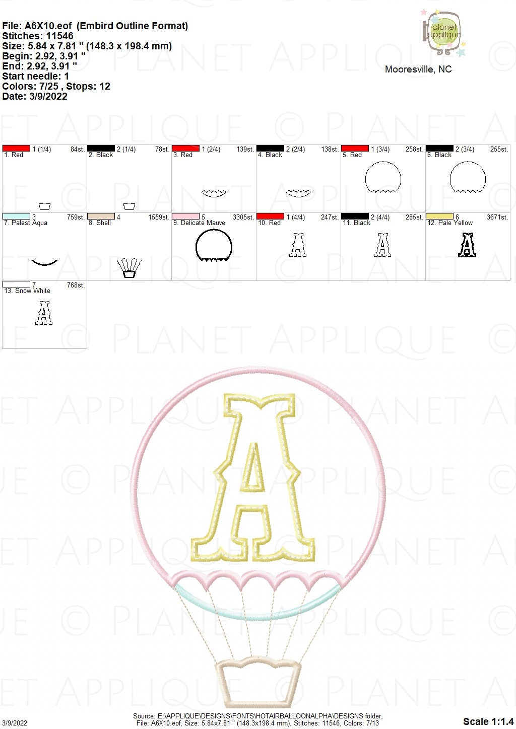 Hot Air Balloon Applique Alphabet Monogram Font Machine - Etsy