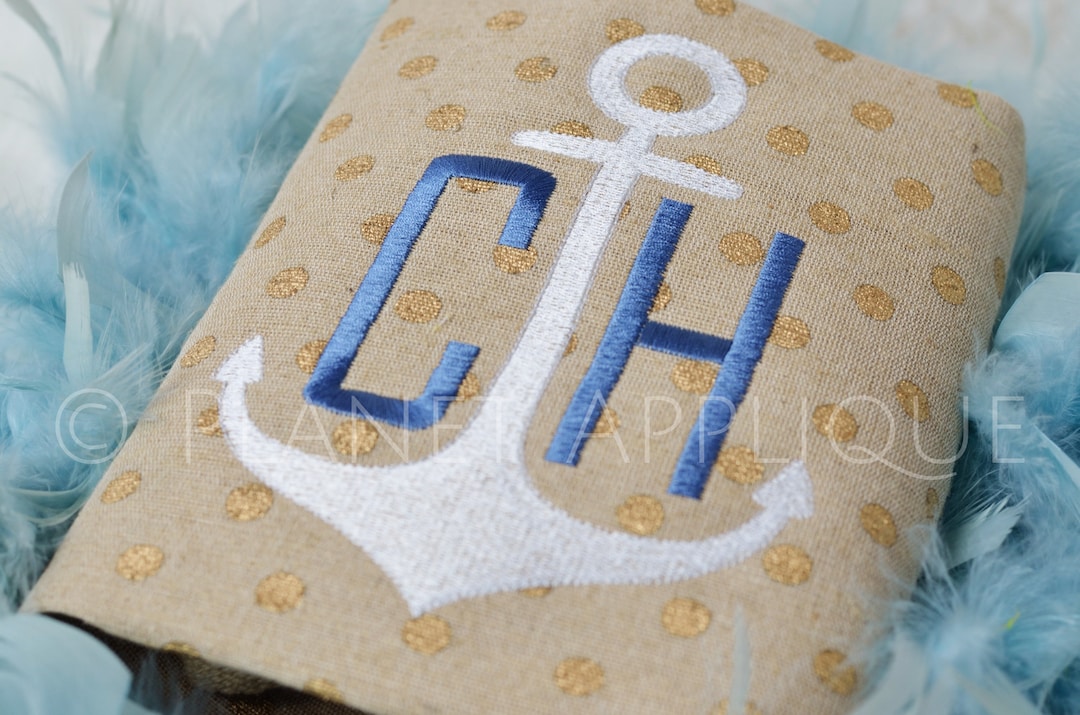 Anchor Alphabet Monogram Font Machine Embroidery Design Sailor Nautical ...