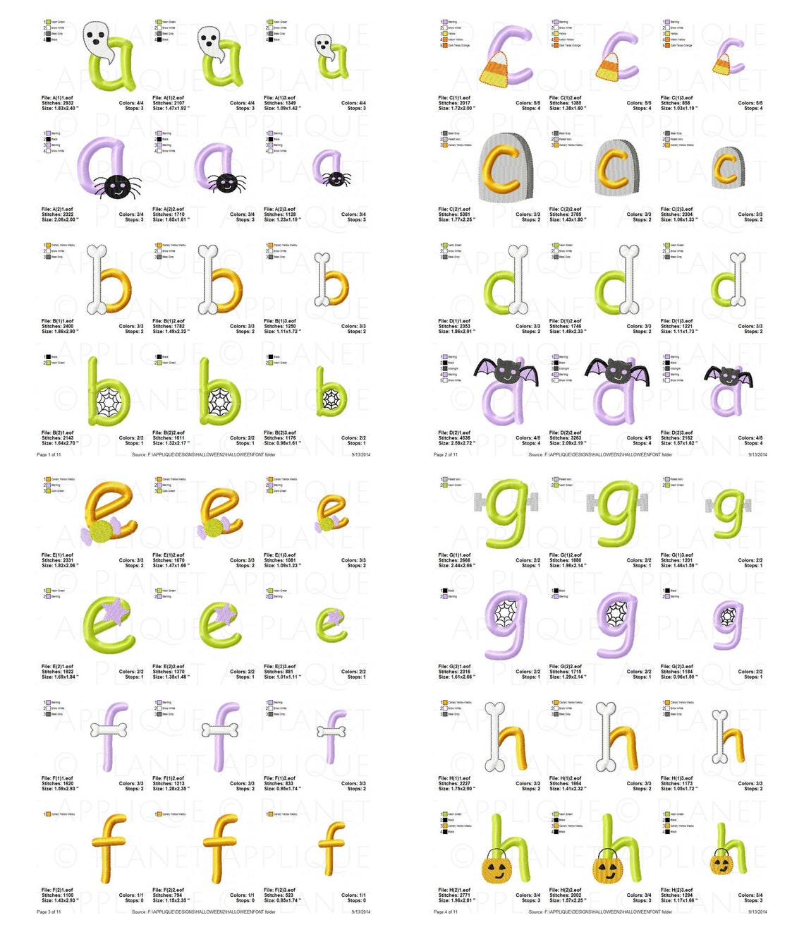 Halloween Alphabet Monogram Font Machine Embroidery Designs - Etsy