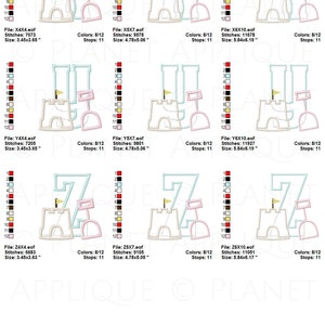 Sand Castle 2 Applique Alphabet Monogram Font Machine Embroidery Design ...