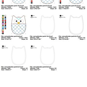 In the Hoop Owl Potholder Mug Rug Design for Machine Embroidery Digital ...