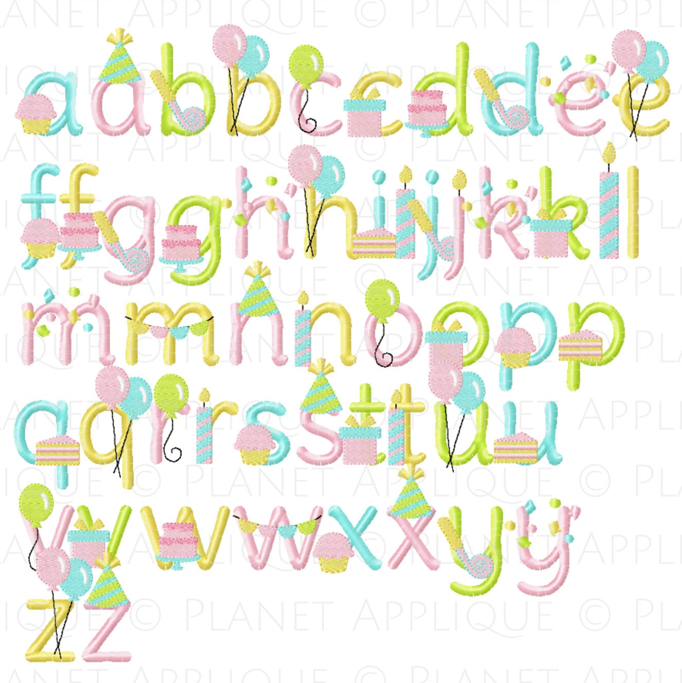 Birthday Font Alphabet Monogram Machine Embroidery Designs - Etsy