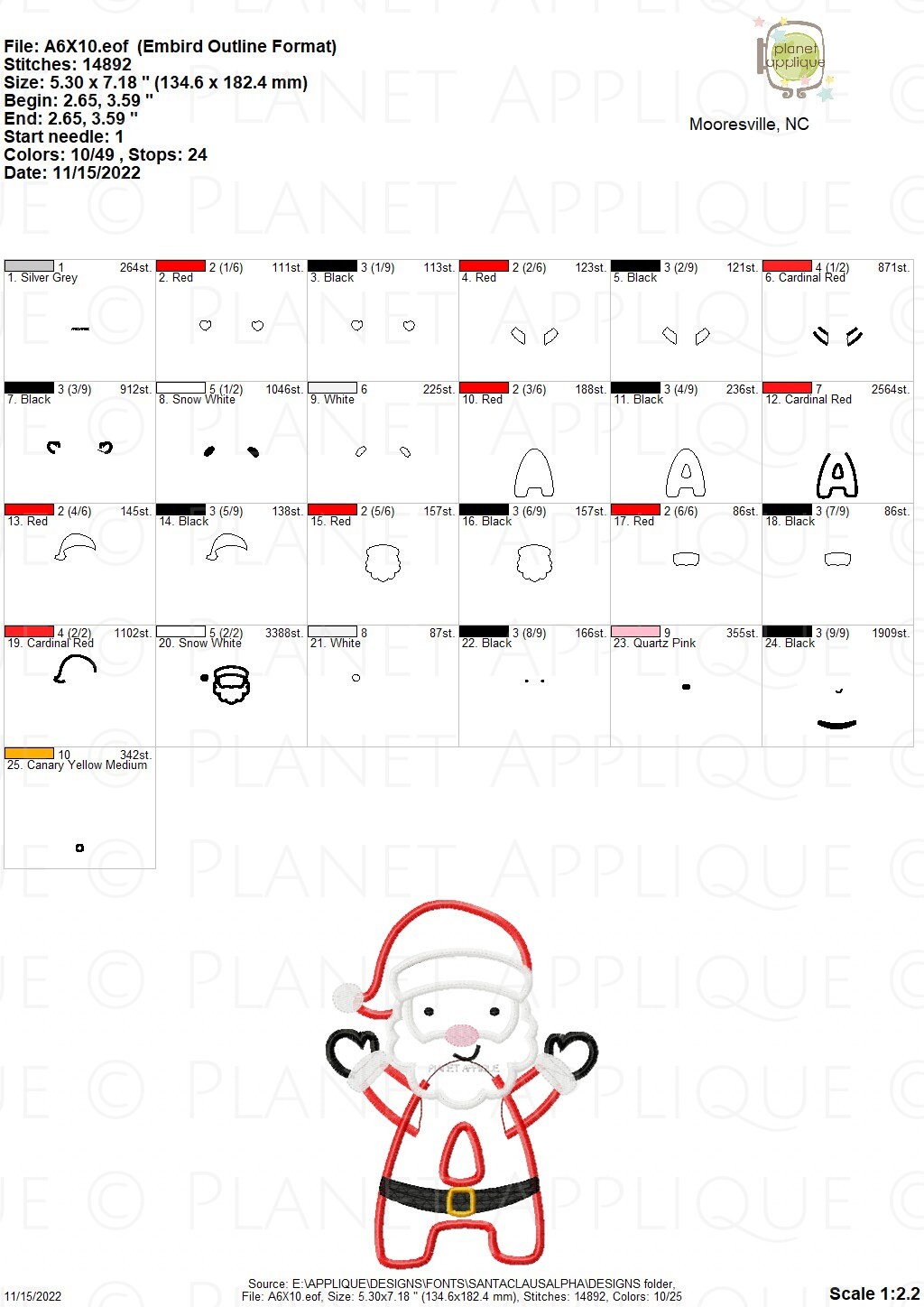 Santa Claus Applique Alphabet Monogram Font Machine Embroidery Design ...