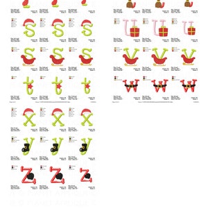 Dear Santa Monogram Font Alphabet Machine Embroidery Design Christmas ...