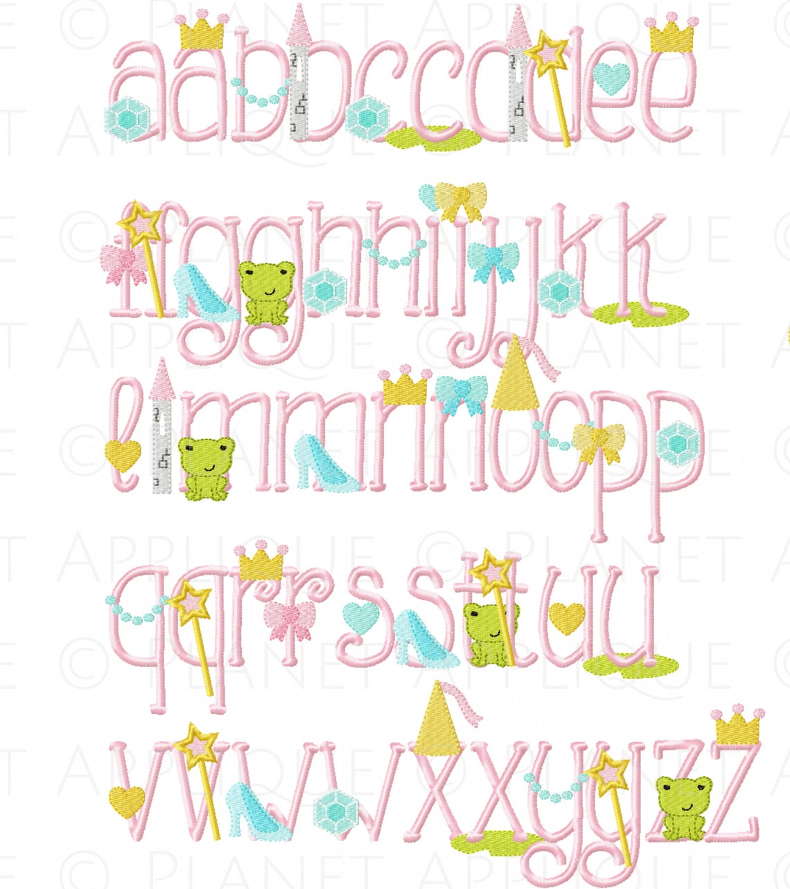 Princess Monogram Font Machine Embroidery Designs Fantasy - Etsy