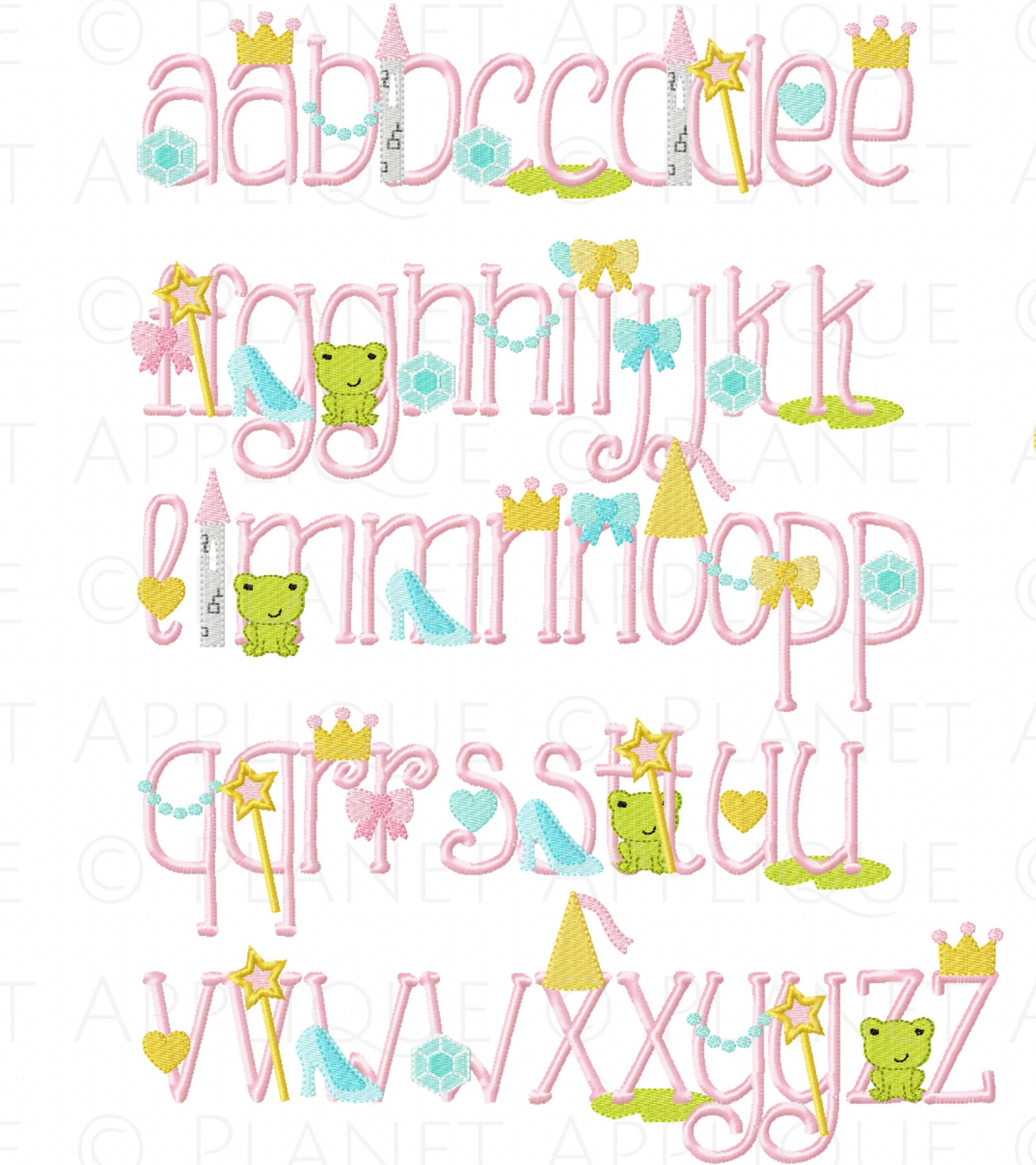 Princess Monogram Font Machine Embroidery Designs Fantasy - Etsy