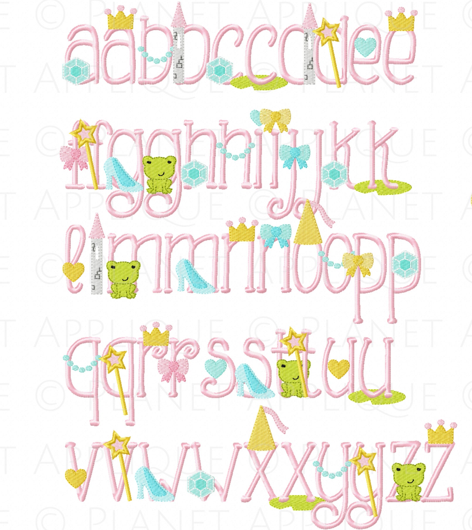 Princess Monogram Font Machine Embroidery Designs Fantasy - Etsy