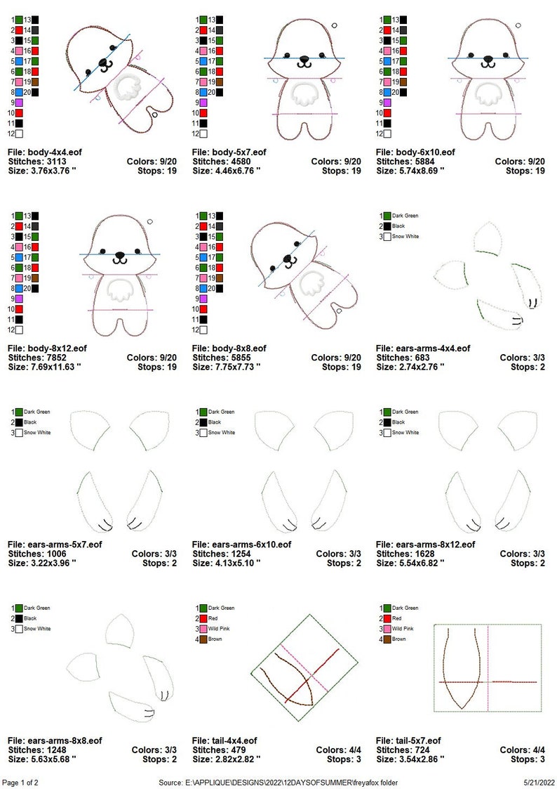 In the Hoop Freya Fox Plush Softie Design for Machine - Etsy