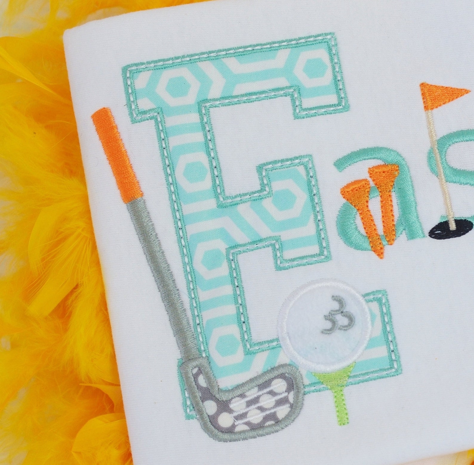 Golf 2 Applique Alphabet Monogram Font Machine Embroidery Design ...