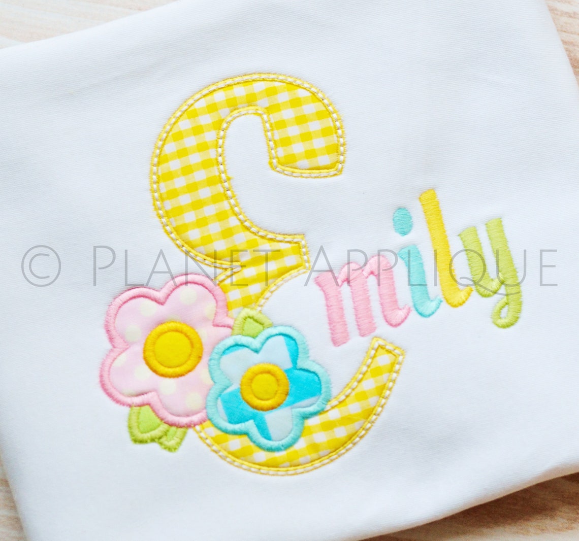 Bloom 2 Cursive Script Monogram Applique Alphabet Font Machine - Etsy