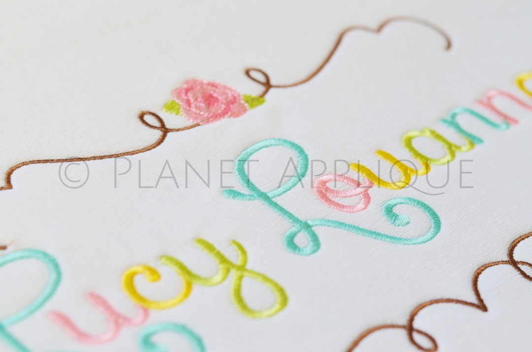 Lucy Monogram Cursive Script Alphabet Font Machine Embroidery Designs ...