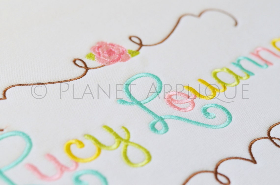 Lucy Monogram Cursive Script Alphabet Font Machine Embroidery - Etsy