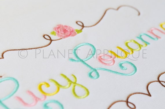 Lucy Monogram Cursive Script Alphabet Font Machine Embroidery - Etsy