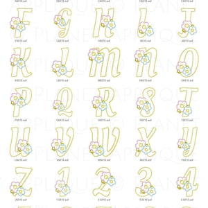 Bloom 2 Cursive Script Monogram Applique Alphabet Font Machine ...