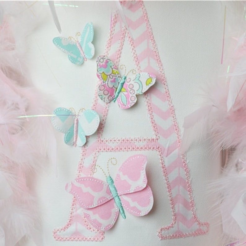 In the Hoop 3D Butterfly Alphabet Font Monogram Design for Machine ...