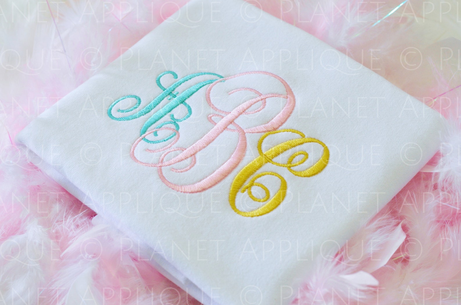 Royal Cursive Script Fancy Three Letter Monogram Font Machine - Etsy