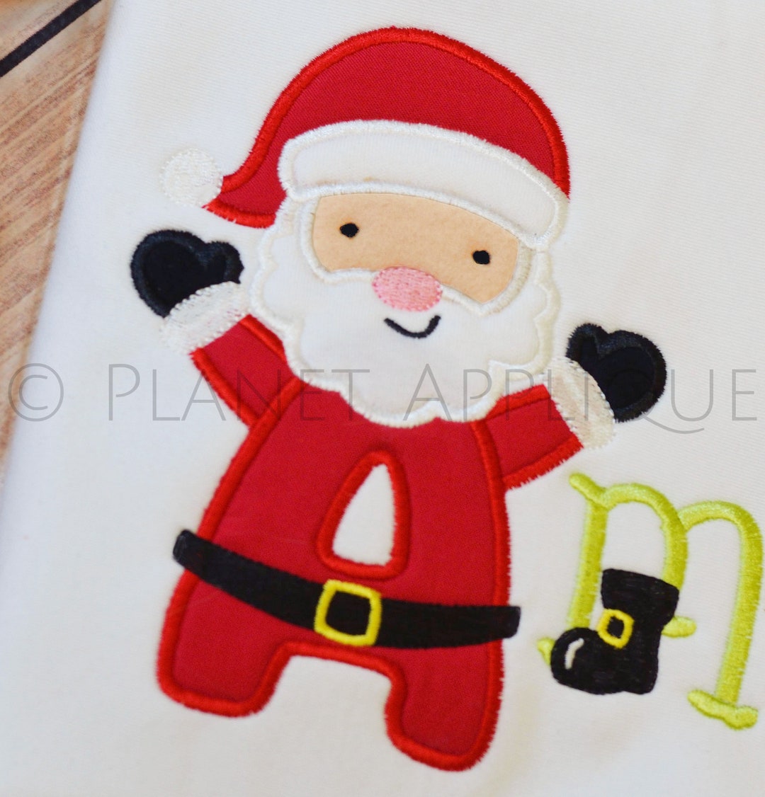 Santa Claus Applique Alphabet Monogram Font Machine Embroidery Design ...