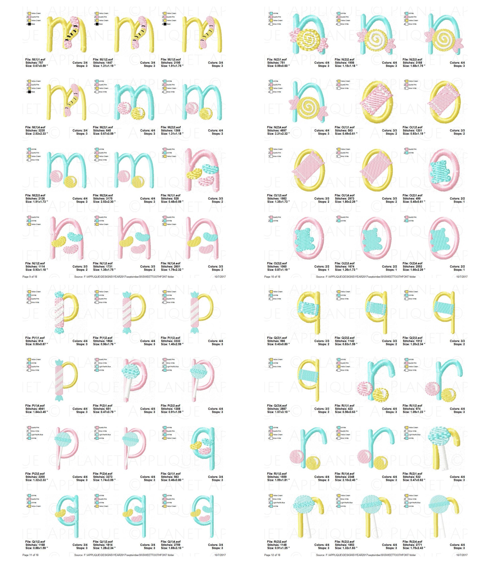 Sweet Tooth Monogram Font Machine Embroidery Alphabet Design - Etsy