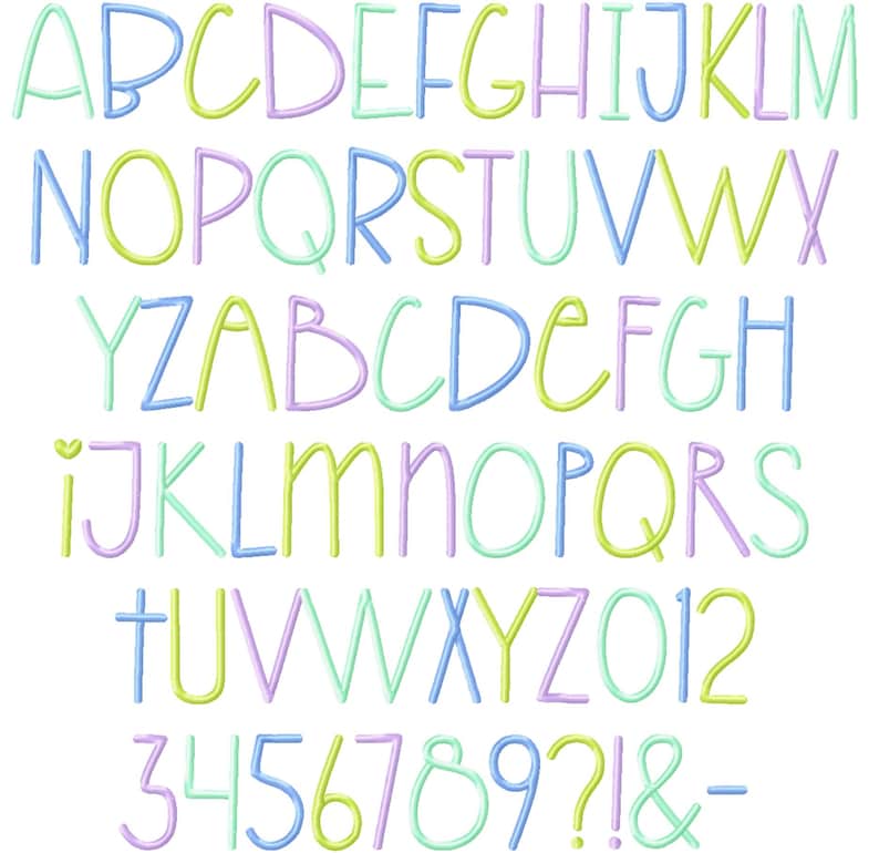 Heidi Script Monogram Font Alphabet Machine Embroidery Designs Birthday ...