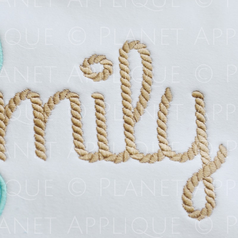 Western Rope Script Embroidery Font - Etsy