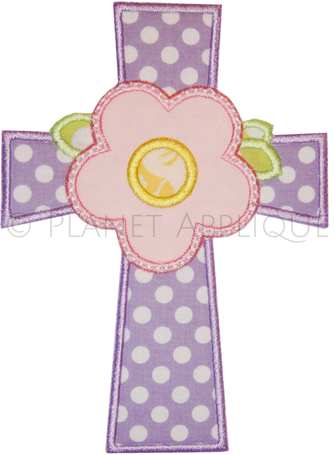 Spring Floral Cross Applique Machine Embroidery Design for Easter ...