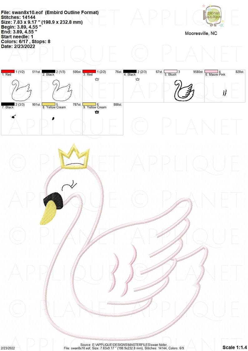 Ruffle 3D Swan Applique Machine Embroidery Design - Etsy