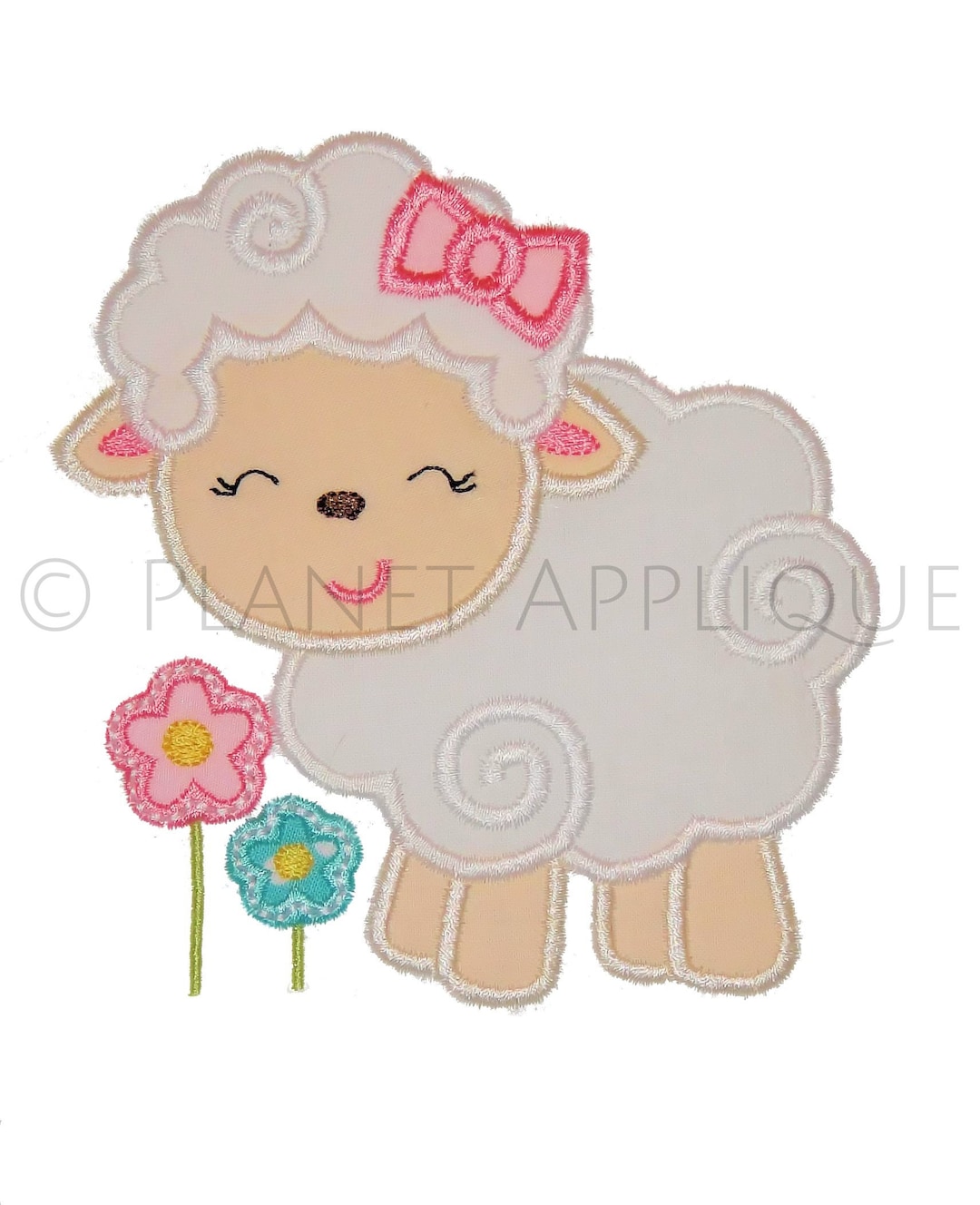 Cute Little Lamb Applique Machine Embroidery Design Girly Easter Sheep ...