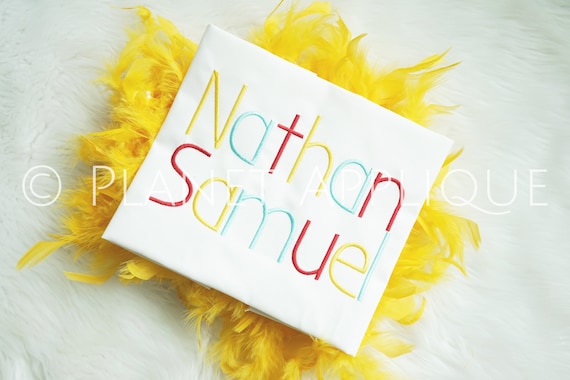 Nathan Monogram Font Alphabet Machine Embroidery Design Plain - Etsy