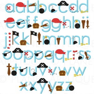 Pirate Monogram Font Alphabet Machine Embroidery Design Nautical ...
