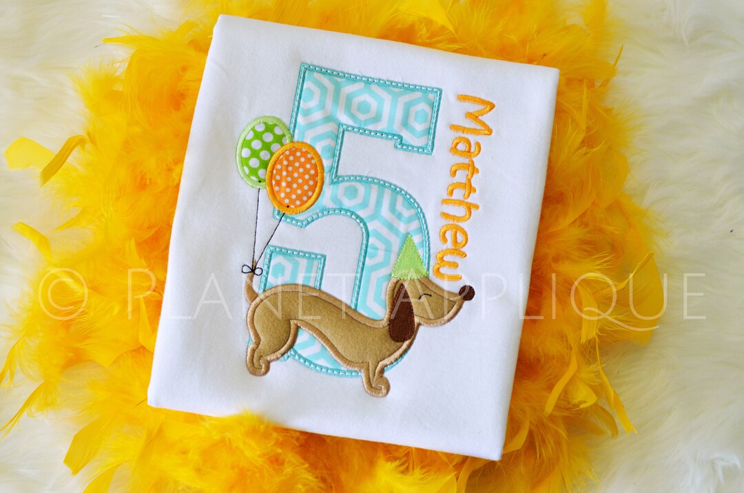Birthday Wiener Dog Numbers Machine Embroidery Design for Birthday - Etsy